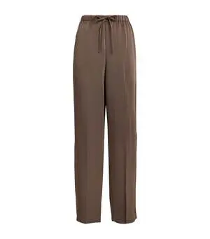 Vince Crepe High-waist Trousers - Beige