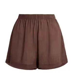 AWAY THAT DAY Maldives Textured Relaxed Fit Shorts - Brown