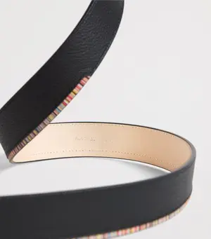 Paul Smith Leather Signature Stripe Edge Belt