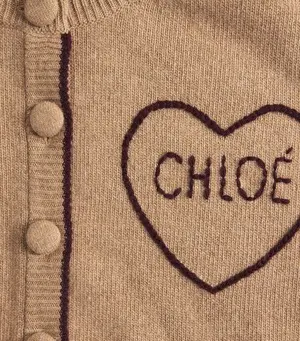 Chloé Wool-cashmere Heart Logo Cardigan