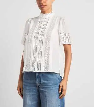 ME+EM Cotton Broderie Anglaise Blouse