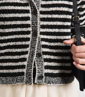ME+EM Textured Stripe Cardigan