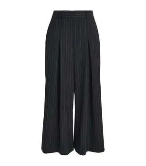 ME+EM Pinstripe Cropped Wide-leg Trousers
