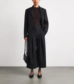ME+EM Pinstripe Cropped Wide-leg Trousers