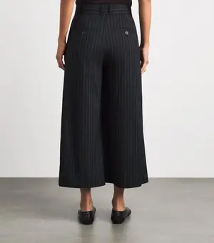 ME+EM Pinstripe Cropped Wide-leg Trousers