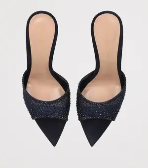GIANVITO ROSSI Suede Embellished Rania Mules 85