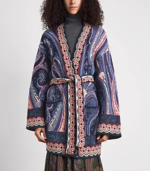 Etro Paisley Waist-belt Cardigan