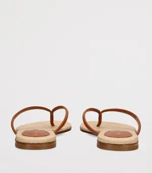 GIANVITO ROSSI Leather Calypso Flip Flop Sandals - Beige