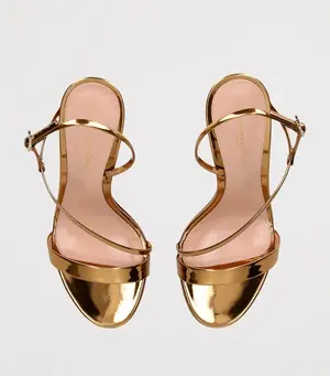 GIANVITO ROSSI Metallic Leather Heeled Sandals