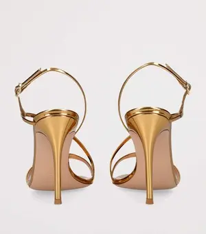 GIANVITO ROSSI Metallic Leather Heeled Sandals