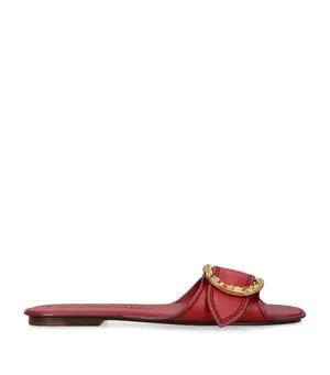 Zimmermann Leather Solena Slides - Red