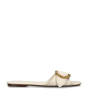 Zimmermann Leather Solena Slides - Beige