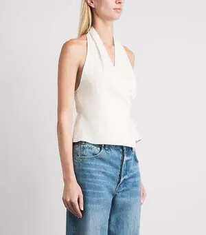ST. AGNI Organic Cotton Oxford Wrap Top