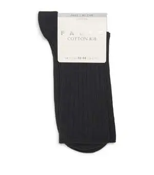 Falke Cotton Ribbed Socks - Black