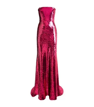 Alex Perry Sequin Strapless Gown - Pink