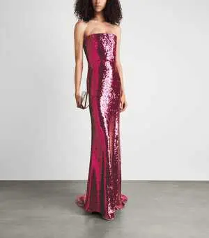 Alex Perry Sequin Strapless Gown