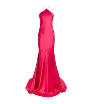 Alex Perry Silk Halterneck Gown - Pink