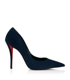 CHRISTIAN LOUBOUTIN Miss Z 100 Suede Pumps - Navy