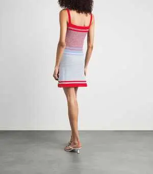 Escvdo Knitted Plumar Mini Dress