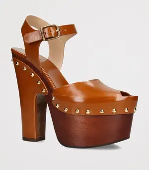 Chloé Leather Meret Platform Sandals 160