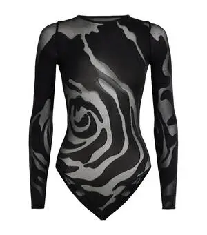 Wolford Sheer Rose Shadow Bodysuit