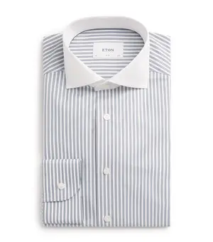Eton Cotton Stripe Slim Fit Shirt - Blue