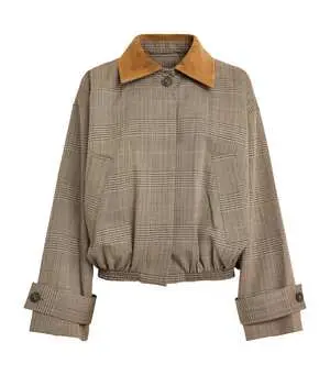 RÓHE Virgin Wool Suede-collar Blouson Jacket - Brown