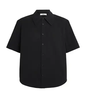 Séfr Cotton Waylon Short-sleeve Shirt - Black