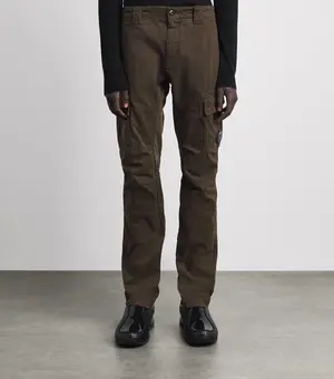 C.P. COMPANY Stretch-cotton Sateen Cargo Trousers - Green