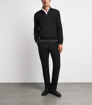 Paul & Shark Cashmere Quarter-zip Sweater