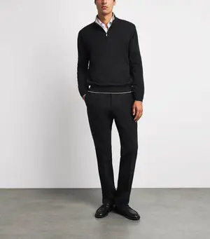 Paul & Shark Cashmere Quarter-zip Sweater - Black