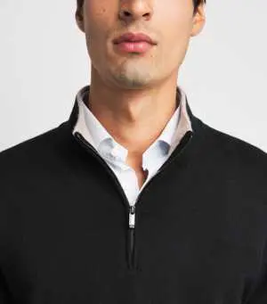 Paul & Shark Cashmere Quarter-zip Sweater - Black
