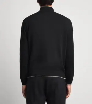 Paul & Shark Cashmere Quarter-zip Sweater - Black