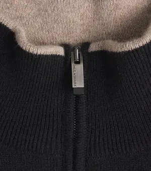 Paul & Shark Cashmere Quarter-zip Sweater - Black