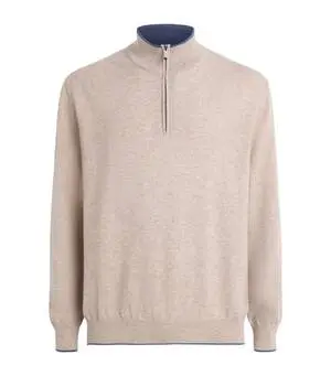 Paul & Shark Cashmere Quarter-zip Sweater - Grey
