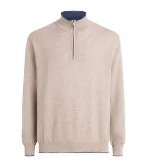 Paul & Shark Cashmere Quarter-zip Sweater - Grey