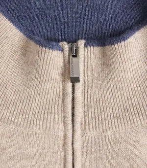 Paul & Shark Cashmere Quarter-zip Sweater - Grey