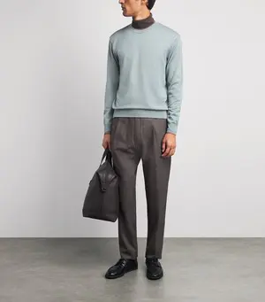 Paul & Shark Virgin Wool-silk Crew-neck Sweater