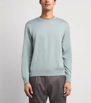 Paul & Shark Virgin Wool-silk Crew-neck Sweater