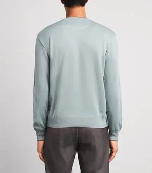 Paul & Shark Virgin Wool-silk Crew-neck Sweater