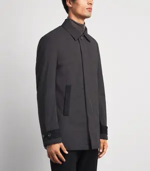Paul & Shark Padded Jacket With Leather Trim