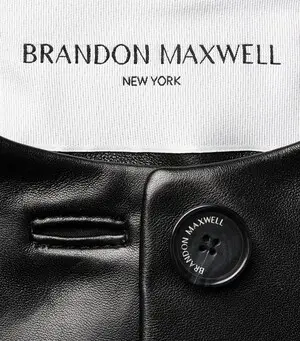 Brandon Maxwell Ryder Leather Cropped Jacket