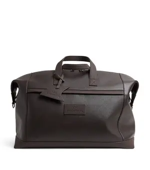 Paul & Shark Leather Logo Holdall - Brown