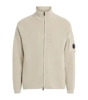 C.P. COMPANY Knit Zip-up Cardigan - Beige