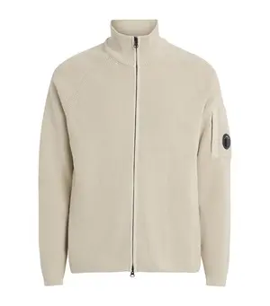 C.P. COMPANY C.P. Company Knit Zip-Up Cardigan Beige