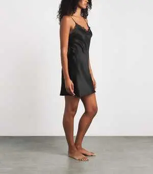 Simone Perele Silk-blend Lace Trim Slip Dress