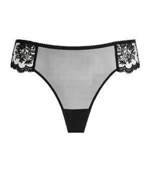 Simone Perele Lace Intrigue Tanga Briefs - Black