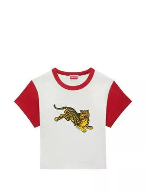 Kenzo Jumping Tiger Cropped Cotton T-shirt