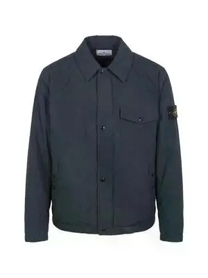 Stone Island Logo-patch Button-fastening Jacket - Blue