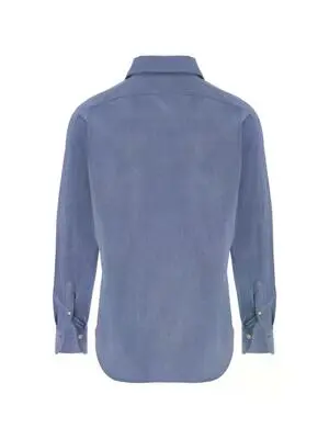 FINAMORE 1925 Fine-ribbed Cotton Shirt - Blue